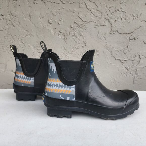 Pendleton | Shoes | Pendleton Rubber Boots Womens 6 Black Pull On Aztec ...
